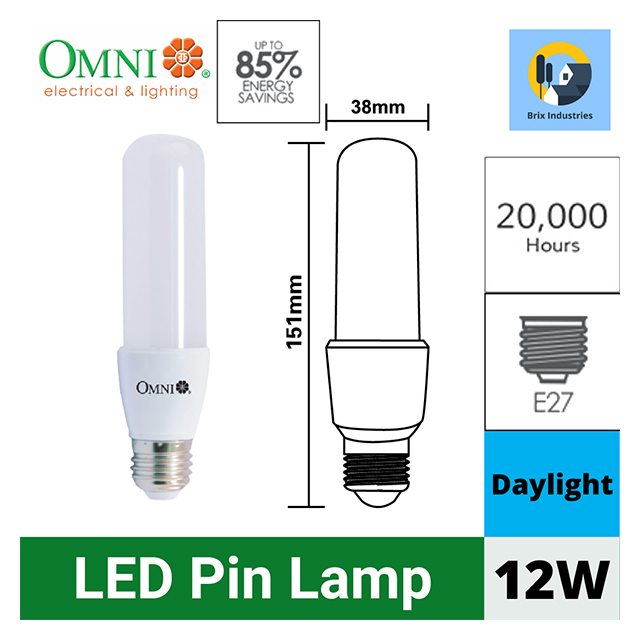 Omni 7W LED Pin Light E27 Daylight/ Warm White Pin Lamp , LPLE27-7W-DL