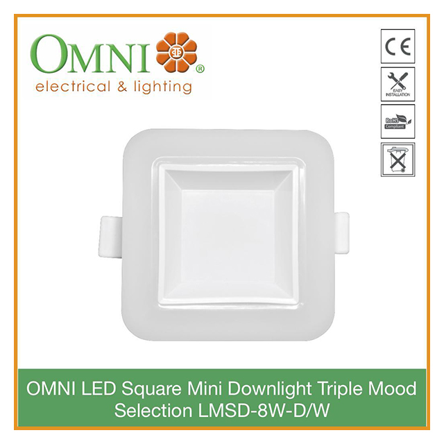 Omni LED Round/ Square Mini Recessed Downlight 8W Daylight/ Warm White ...