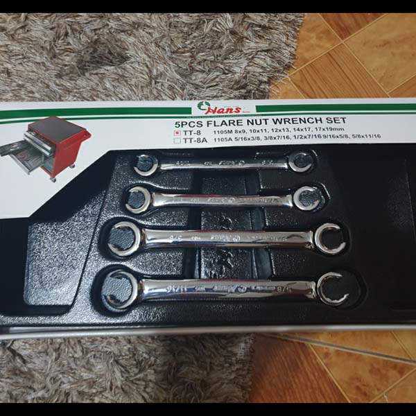 Hans Tools Flare Nut Wrench Set, TT-8/8A