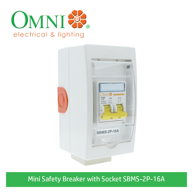 Omni Mini Safety Breaker 2 Poles (10A-32A) , SBM-2P/SBMS-2P