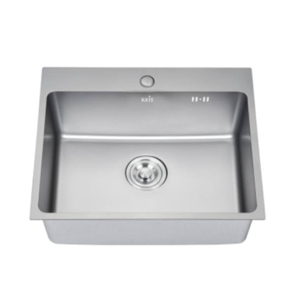 Axis Single Bowl Nano Kitchen Sink With Drainer, AXS1554620SNC