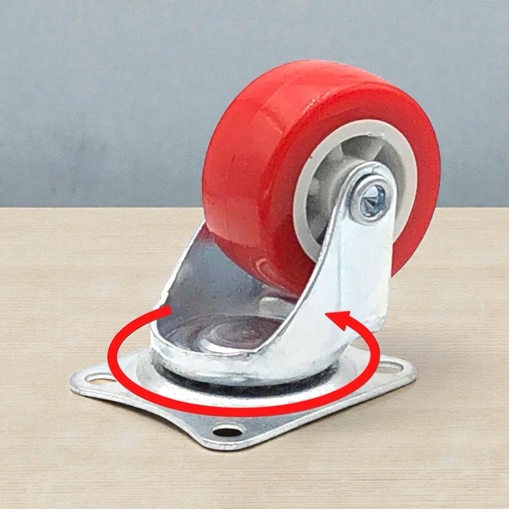 Heavy Duty Red Caster Wheels 4", 5", 6", 8" | Swivel