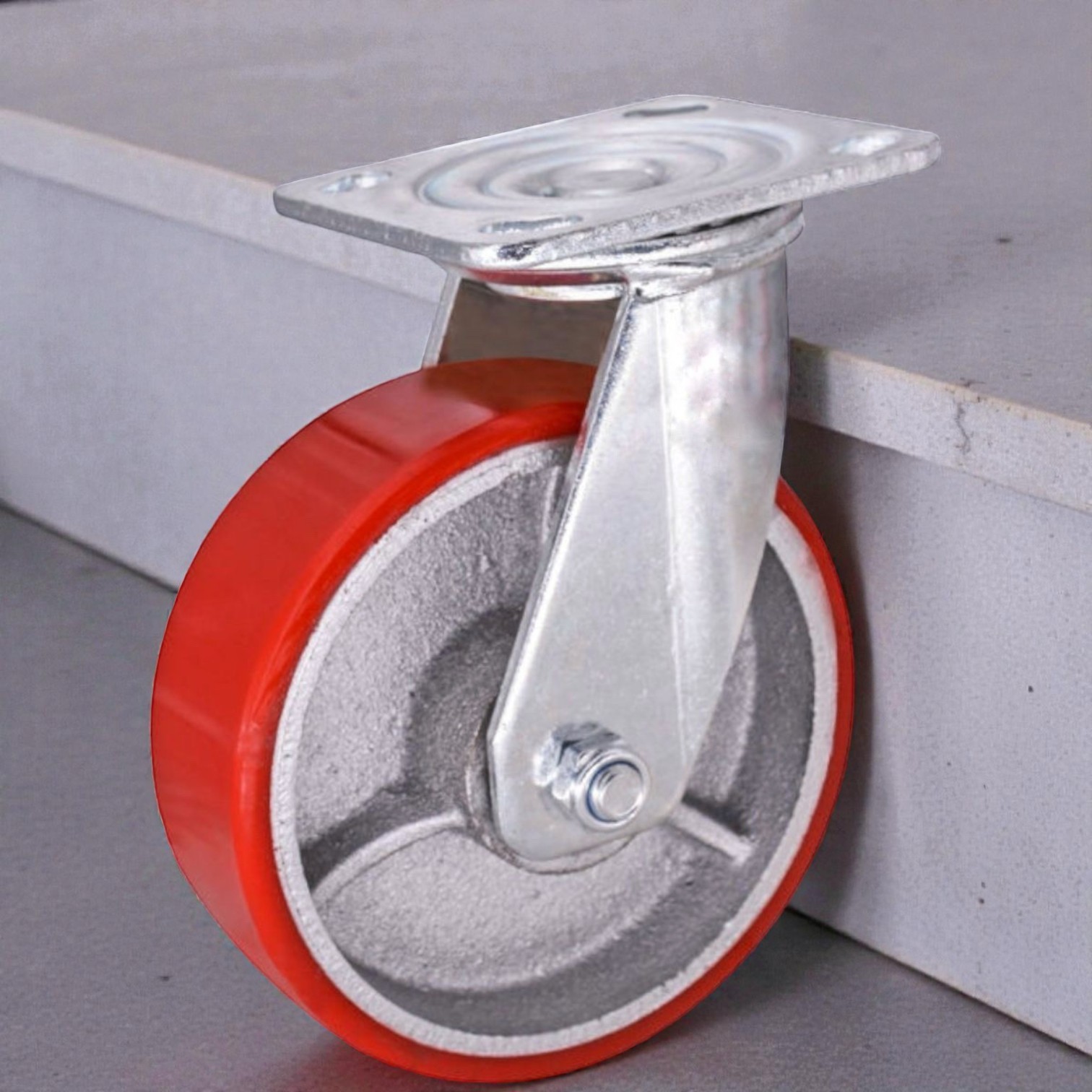Heavy Duty Red Caster Wheels 4", 5", 6", 8" | Swivel